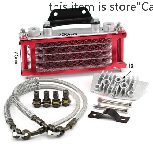 Motorcycle Red Oil Cooler Radiator Kit Fit for 50 70 90 110CC Dirt Bike ...