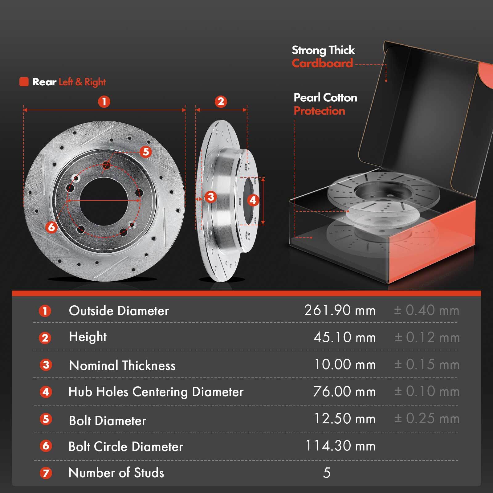 New Rear LH & RH Drilled Brake Rotor & Pads + Caliper for Hyundai ...
