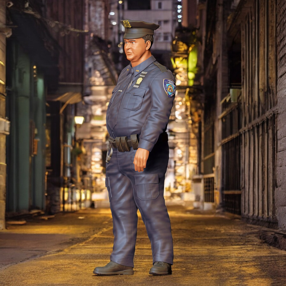Overweight Police Figure Resin 3d printed, Unpainted, Model RR Diorama ...