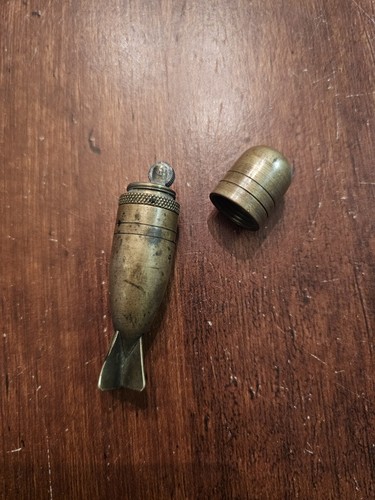Trench Art Brass Bomb Torpedo Cigarette Lighter WWII Era? Mortar Vtg ...