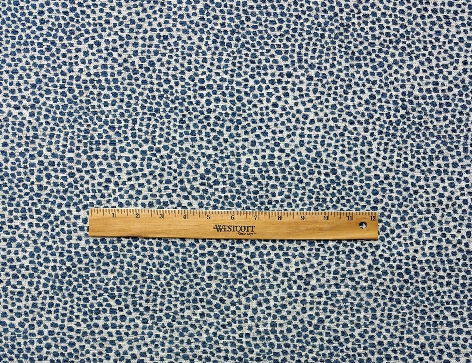 BALLARD DESIGN TULLY TEAL BLUE RAISED ANIMAL SPOT WOVEN FABRIC BY YARD ...