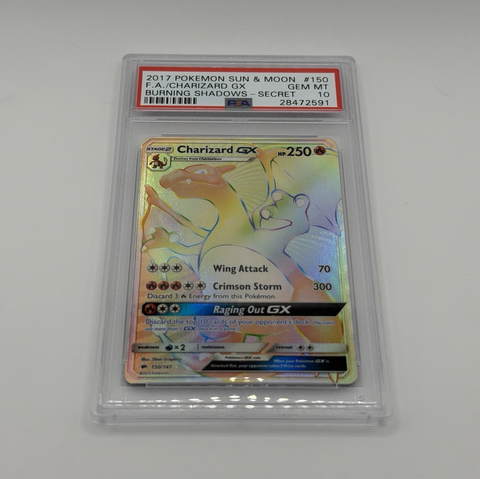 2017 Charizard GX Burning Shadows Rainbow Secret #150 PSA 10 | eBay