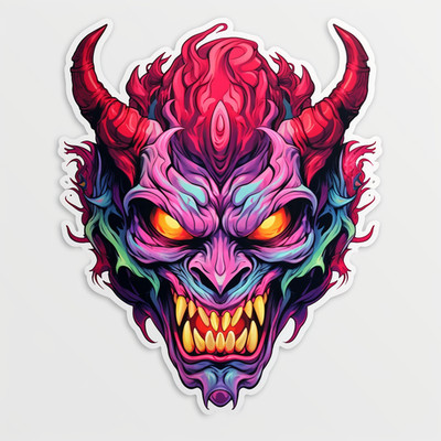 5x Car Stickers Devil Stickers 9x9 cm Cartoon Devil Stickers Car ...