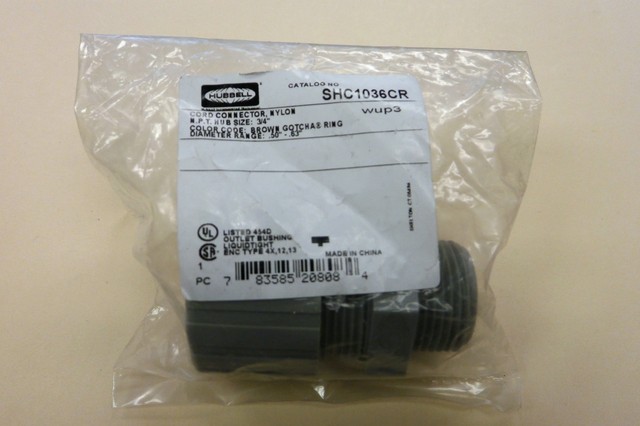 Hubbell SHC1036CR Wire Management Cord Connector Straight Male FNFP for ...