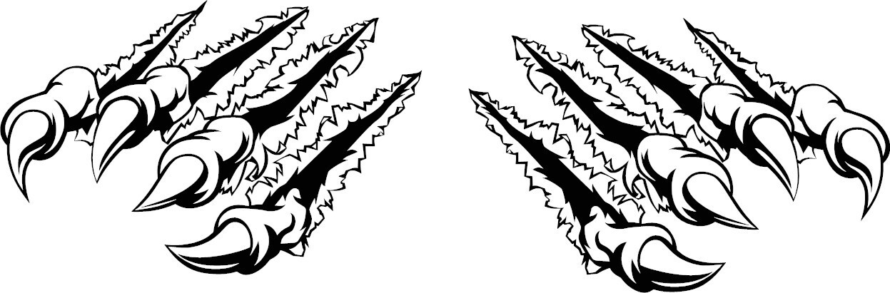 8" Claws Ripping Through SET of 2 Vehicle Vinyl Decals ANY Color FREE ...
