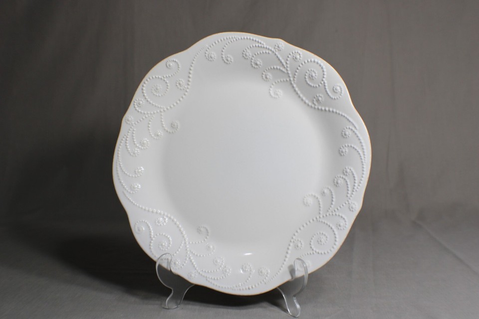 2 LENOX 11" Dinner Plates In The French Perle Cream Pattern | eBay