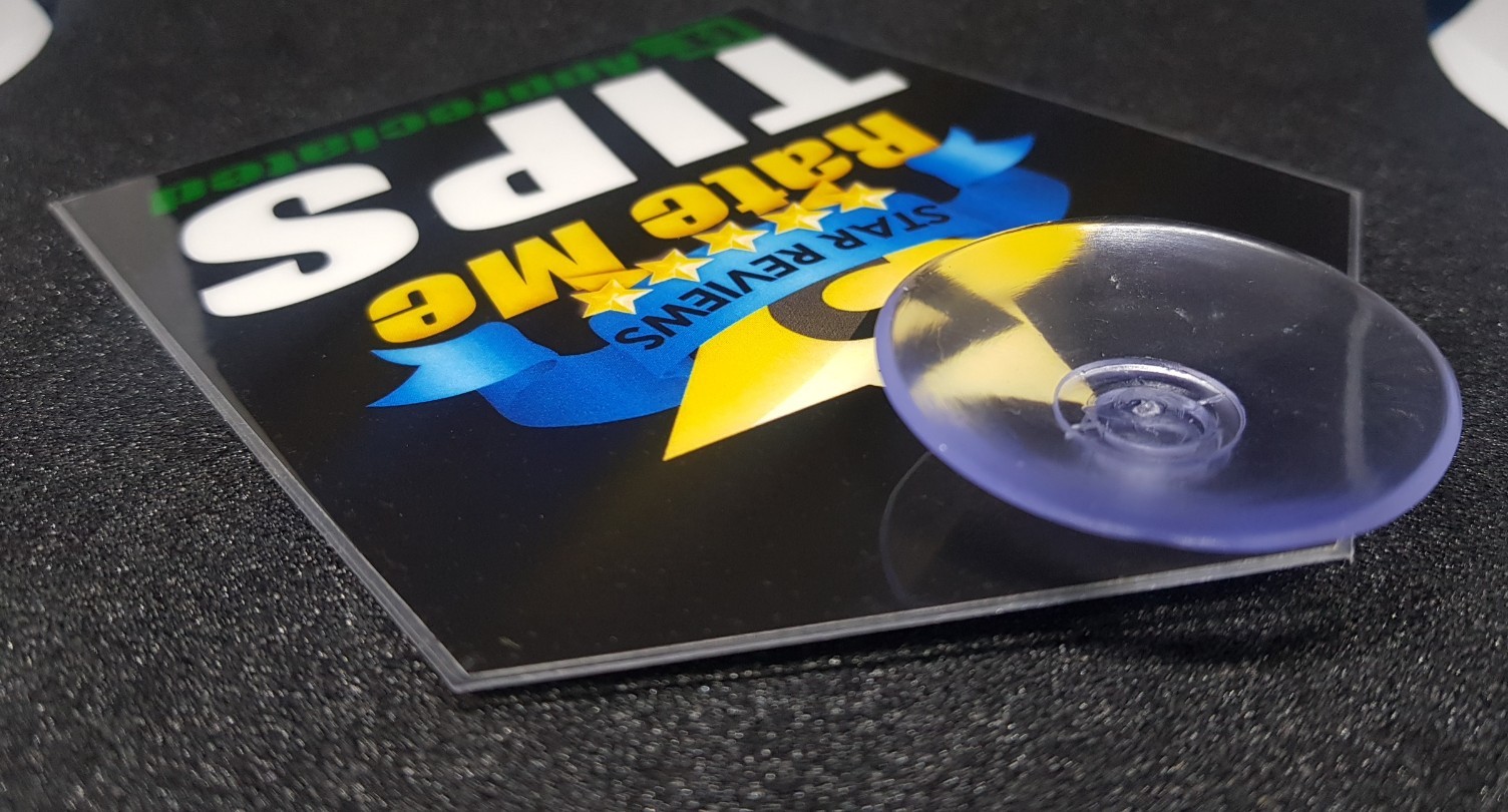 Two Tips Removable Signs Display Card UBERs LYFTs Propina Tips Decal ...