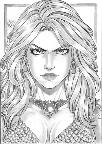Red Sonja (09"x12") Original Art by Manoel Gomes - Ed Benes Studio | eBay