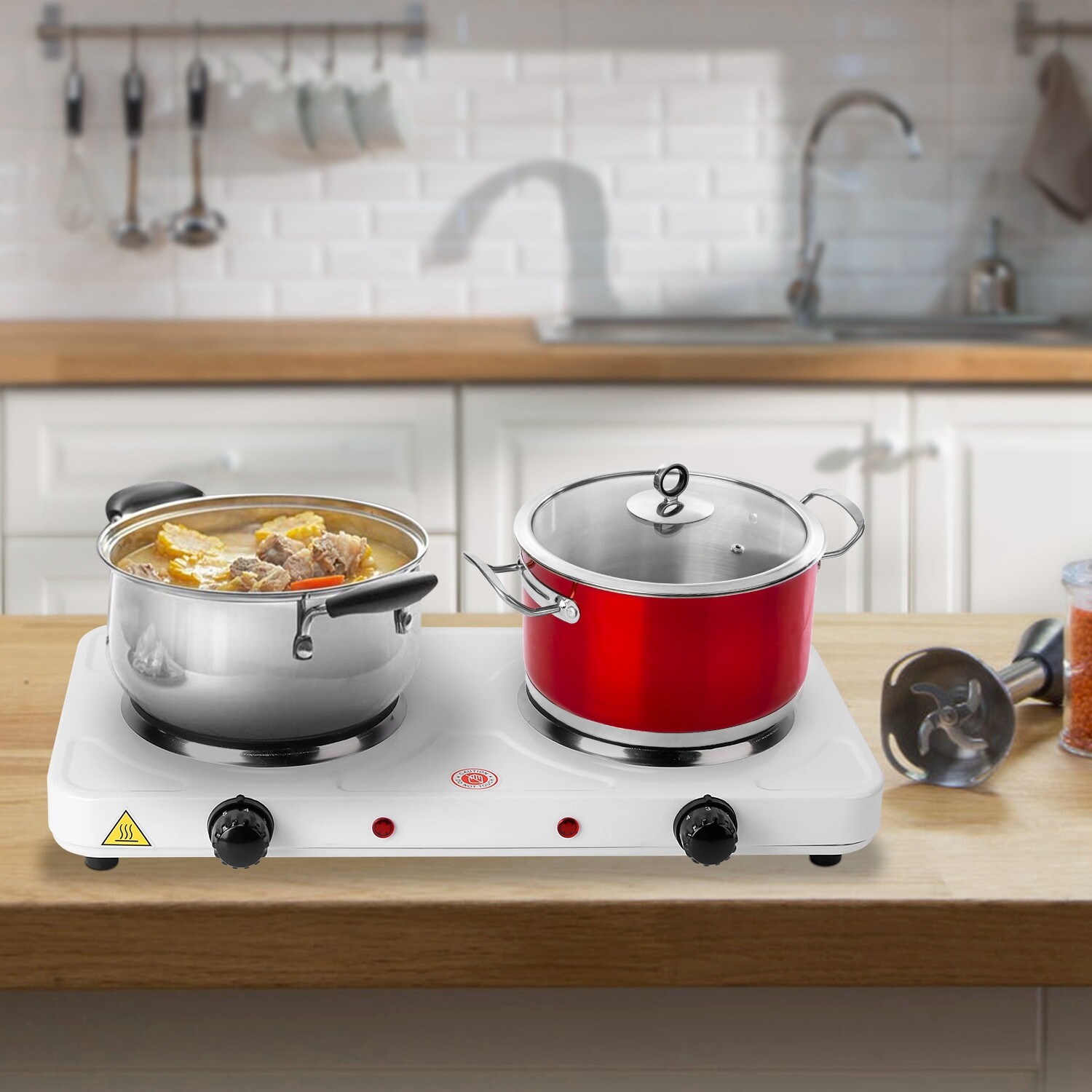 2000W Portable Electric Dual Burner Hot Plate Cooker Kitchen Cooktop ...