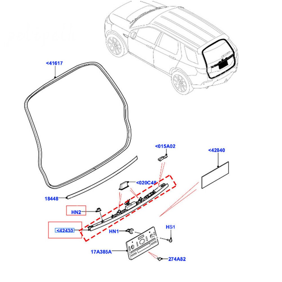 Rear Door Tailgate Moulding Trim For Land Rover Discovery Sport L550 ...