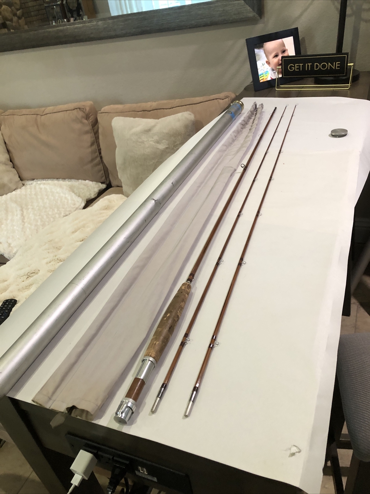 Orvis Impregnated "Battenkill" Bamboo Fly Rod. 8' 8wt. W/ Tube and Sock ...