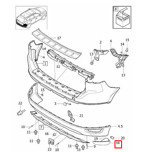 Feu antibrouillard arri re gauche VOLVO XC60 MK1 30763322 neuf ...