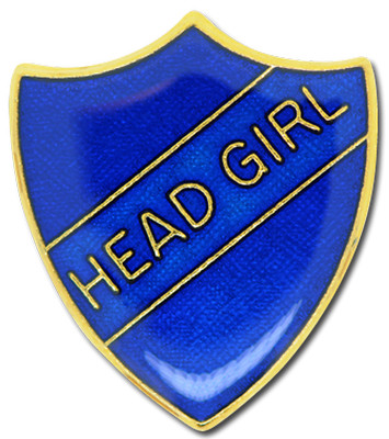 Head Girl Pin Badge in Blue Enamel Shield | eBay