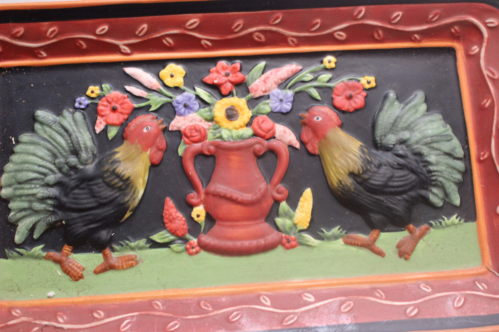 Oblong Susan Winget Avignon Morning BROWNLOW Tray with Chickens ...