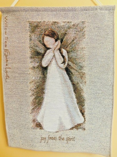 Willow Tree Angel Banner “Joy Frees the Spirit” Woven Cloth 17x13 ...