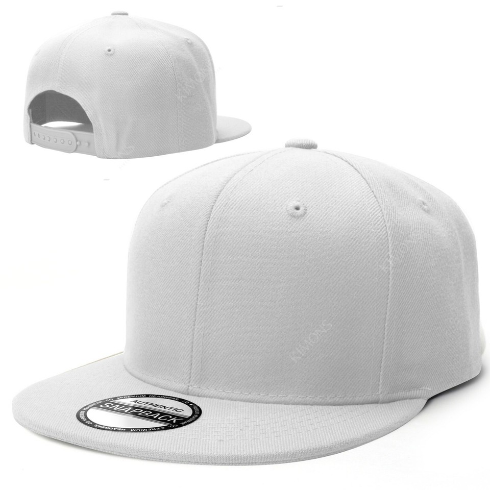 Premium Snapback Hat Flat Bill Baseball Cap Trucker Solid Blank ...