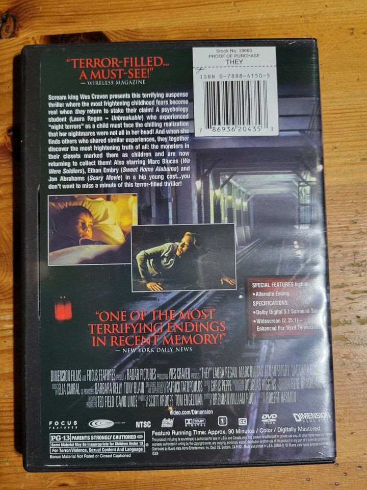 They (DVD) Wes Craven | eBay
