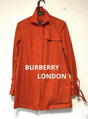 BURBERRY Coat 40 Orange Width 18.89" Length 29.13" Auth Women | eBay ...