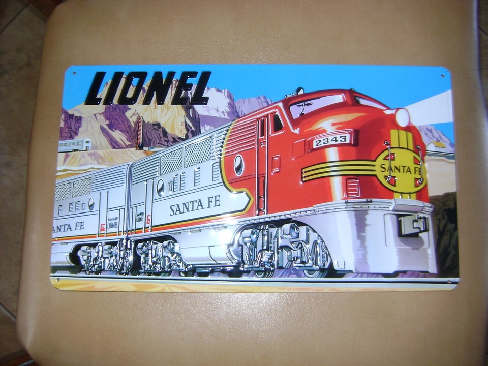 Lionel Santa Fe Embossed Tin Sign- 14"x 8" | eBay