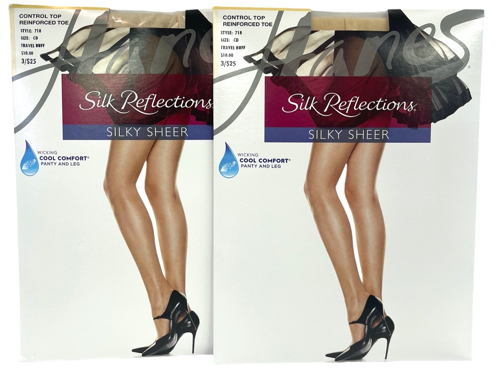 3 Hanes Silk Reflections Silky Sheer CD Reinforced Toe TRAVEL BUFF | eBay