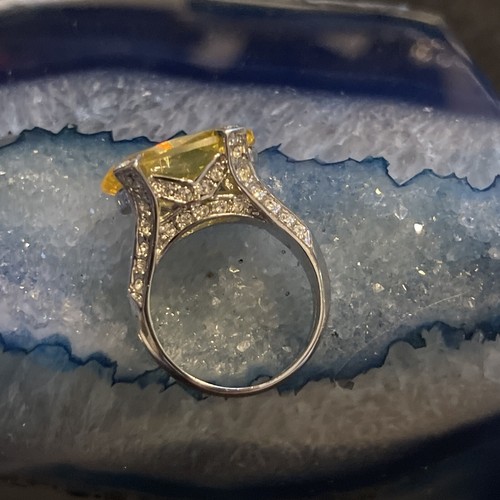 Nolan Miller Clear Crystal Large Simulated Yellow Topaz Citrine Stone ...