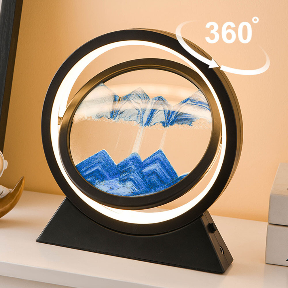 3D Hourglass Sandscape Lamp LED Quicksand Table Lamp Moving Sand Art ...