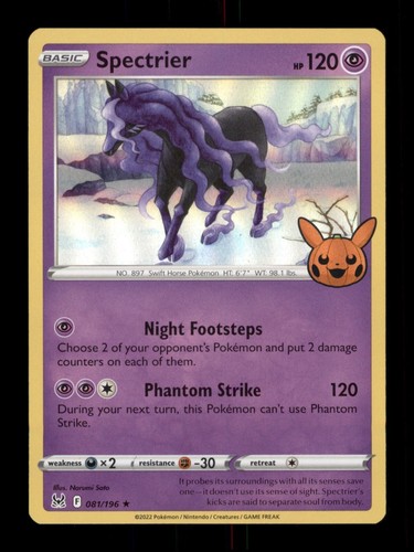 Spectrier 081/196 Rare Holo BOOster Trick Or Trade 2023 Pokemon Trading ...