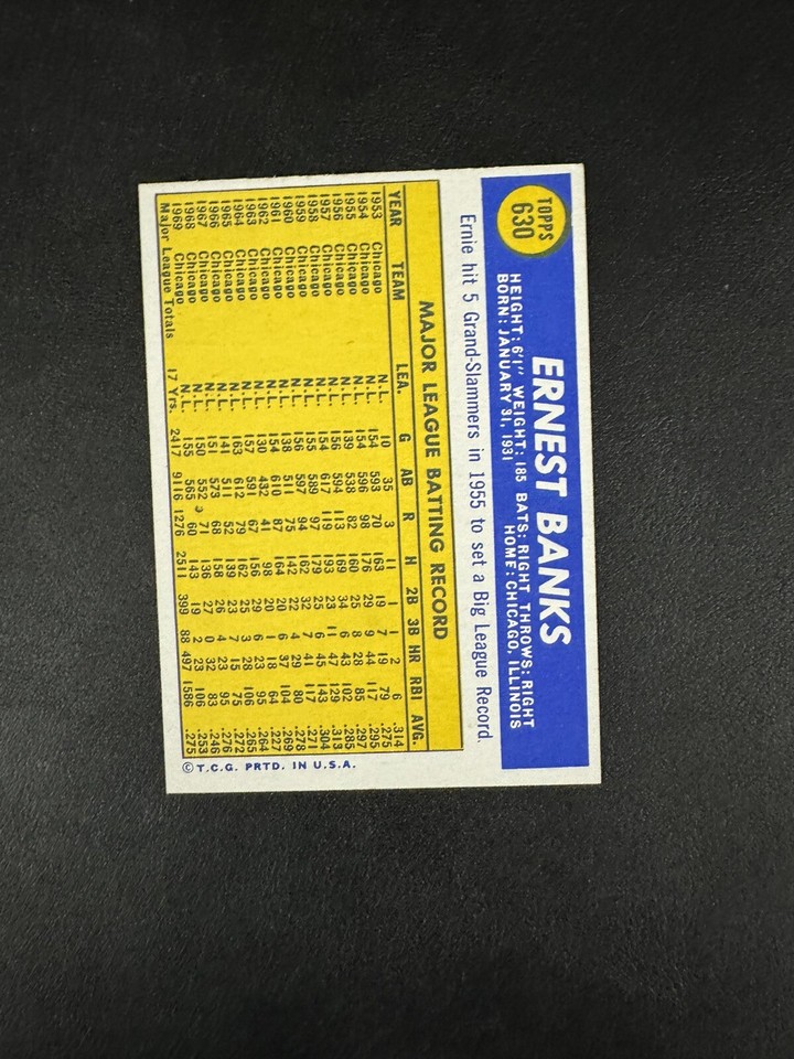 1970 TOPPS #630 ERNIE BANKS HOF CHI CUBS—SHARP HIGH #💥*** (tgcs) | eBay
