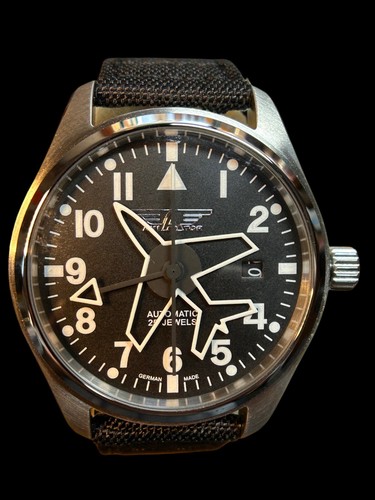 SEVIN CUSTOM PILOTS WATCH WITH AIRPLANE HANDS & AVIATOR DIAL | eBay