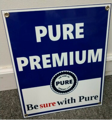 Pure Premium rectangular Gasoline Gas Oil Sign | eBay