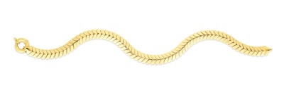 14K Yellow Gold 6mm Chevron Link Chain 7.5" Bracelet w/ Giant Spring ...