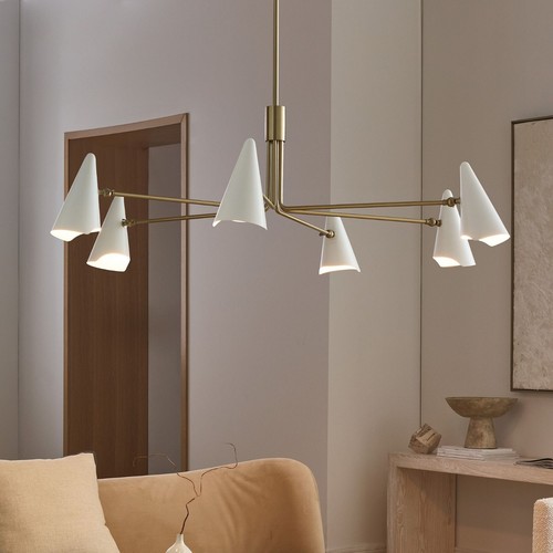 1950's Coco Round Chandelier Mid Century Modern Brass Sputnik Ceiling ...