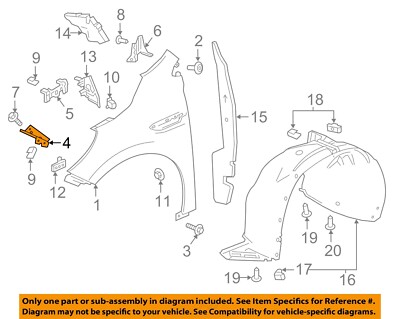 GM OEM 18-24 Enclave Fender Fender Components-Fender Mtg Bkt 23433526 ...