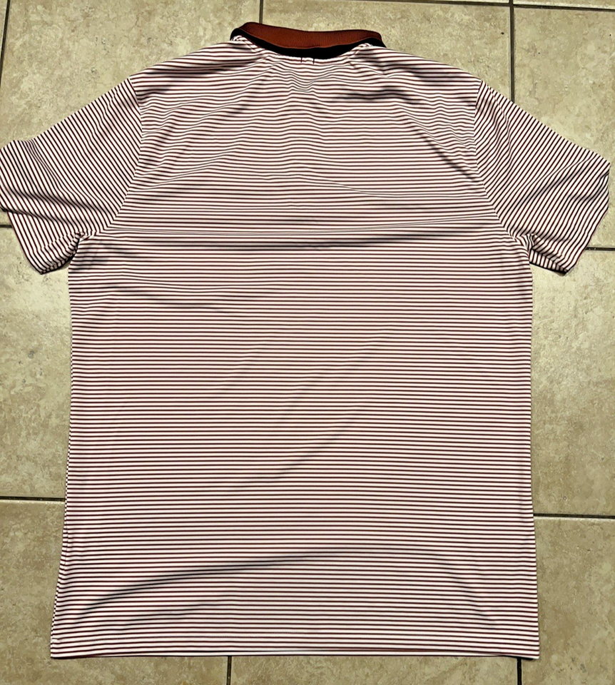 Virginia Tech Hokies Shirt Mens L Nike Dri Fit Polo Golf Striped Red ...