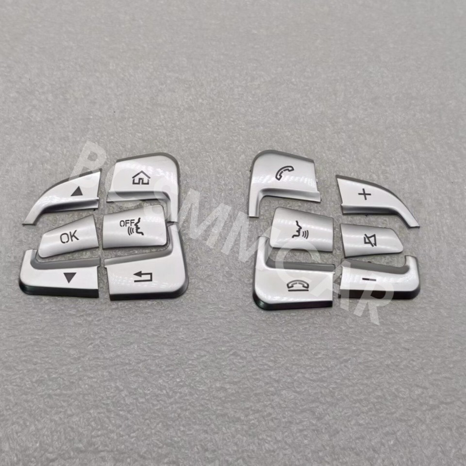 Interior Steering Wheel Decal Silver Fit For Mercedes Benz W205 CLS ...