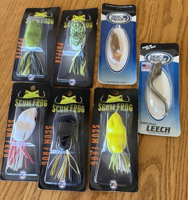Scum Frog Snag Proof Frog Weedless Topwater Lot 5 Frogs & 2 Snag Proof ...