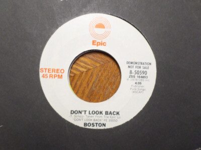 PROMO EPIC 45 RECORD/BOSTON/DON'T LOOK BACK/MONO/STEREO/EX/EX+ | eBay