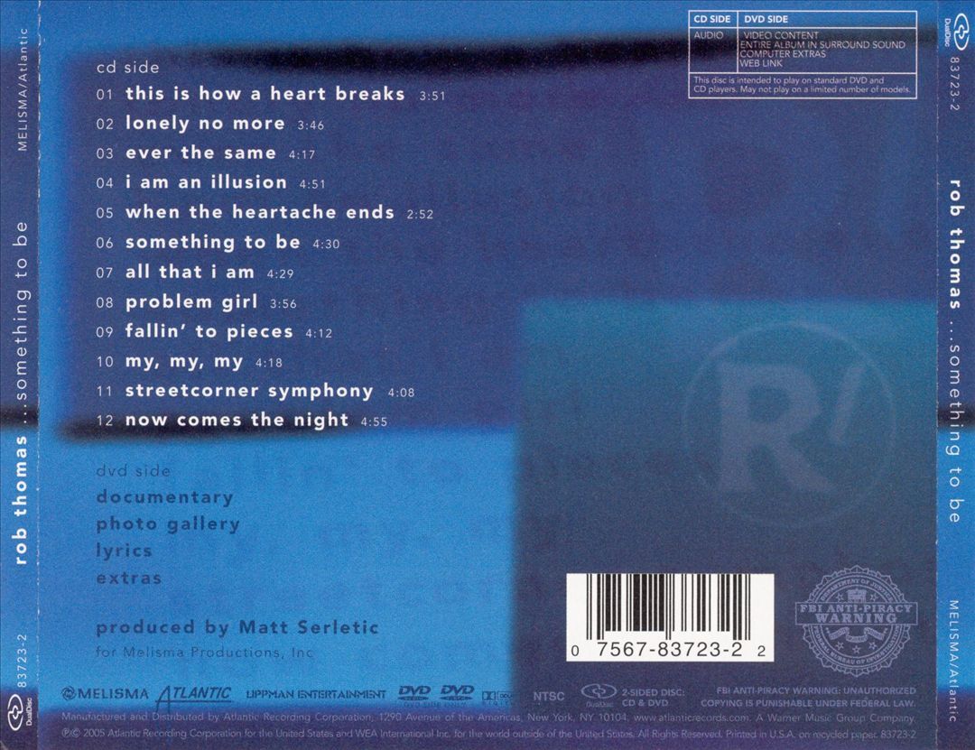 ROB THOMAS SOMETHING TO BE [DUALDISC] NEW CD 75679343529| eBay