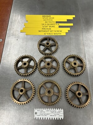 QTY 1 BOSTON GEAR G238 BRONZE SPUR GEAR LIVE STEAM 16 PITCH 40 TEETH ...