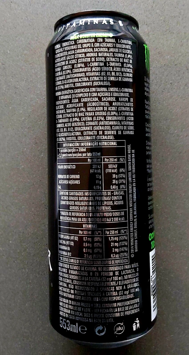 Monster Energy Drink Can Label