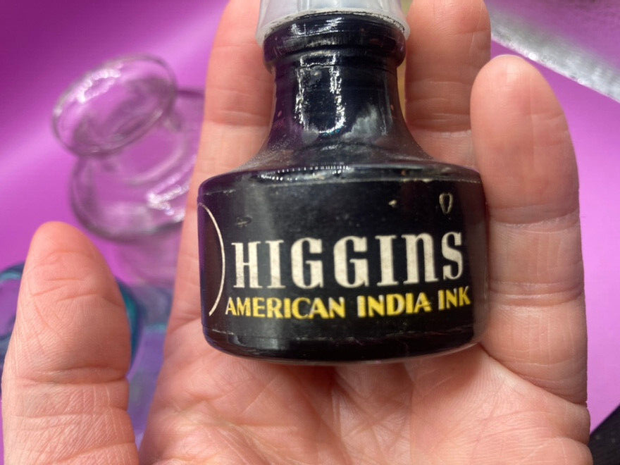 4 Antique & Vintage Glass Ink Well Bottles Unique Carter's Higgins Etc Lot 2 | eBay