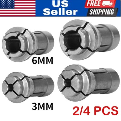 2/4 PCS Die Grinder Collet Grinding Machine Clamping Collet 3mm 6mm US ...