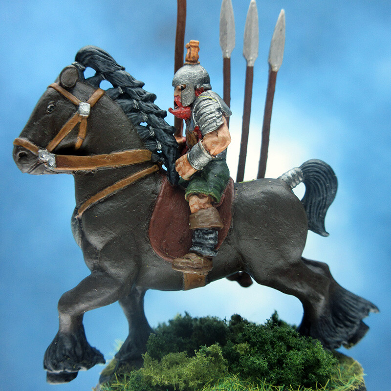 Painted I-Kore Celtos Miniature Brennus Iron Spear on Battle Steed | eBay