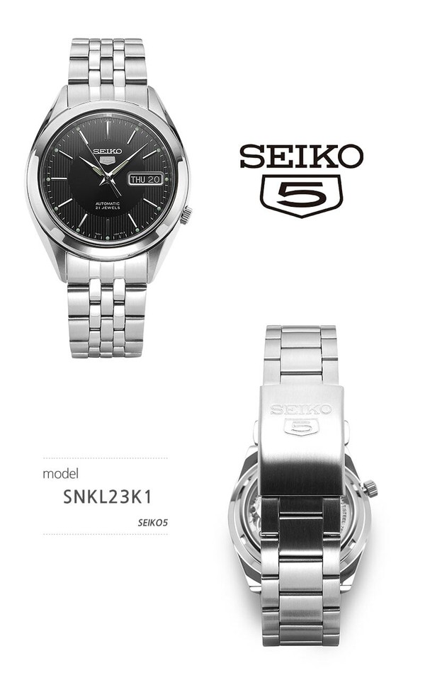 Genuine Seiko5 SNKL23 Automatic Watch Men 21 Jewels Steel Band 38mm ...