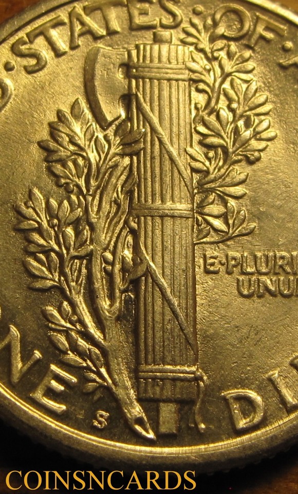 1923-S Mercury Head Dime FSB Full Split Bands FB Uncirculated Monster ...