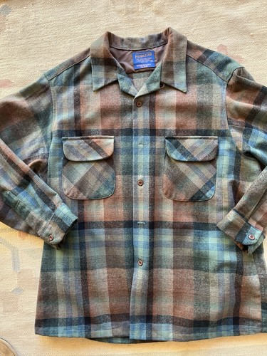 Vintage 90s Pendleton Board Shirt Made In USA XL Green Blue Brown | eBay