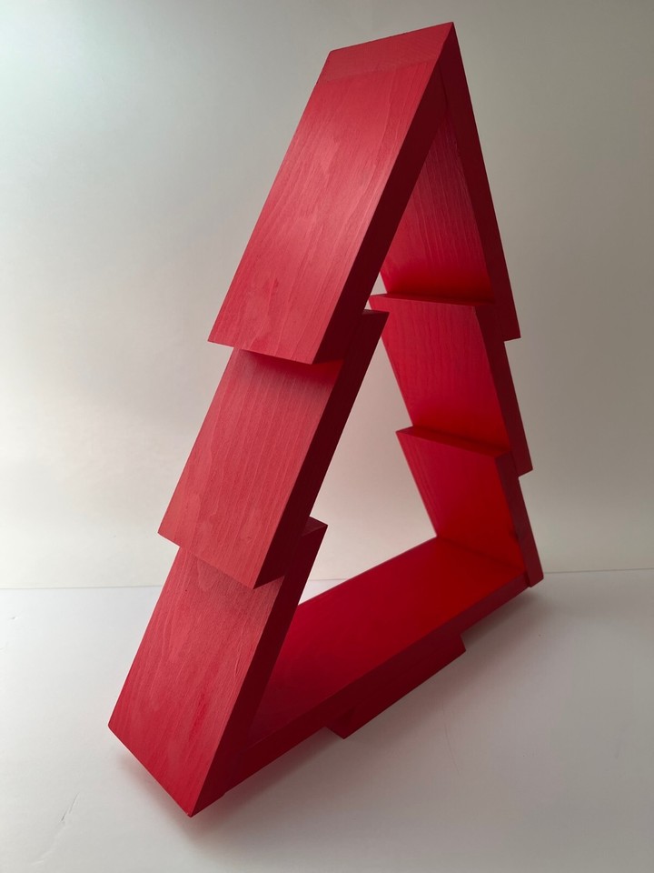 Wooden Christmas Tree Stained Painted Hadmade Pine Christmas Decor ...