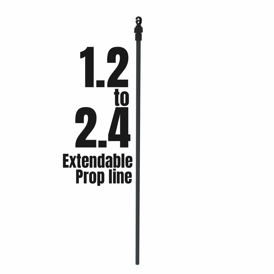 2.4m Heavy Duty Extendable Prop Washing Line Telescopic Metal ...