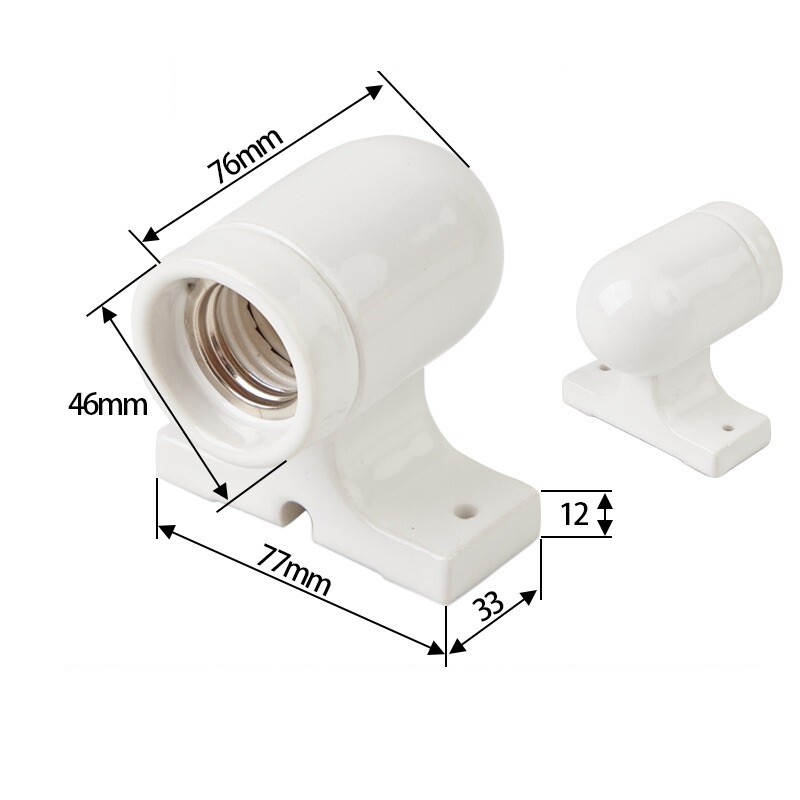 1x E26 E27 Light Socket Porcelain Ceramic Screw Socket Lamp Holder Bulb ...