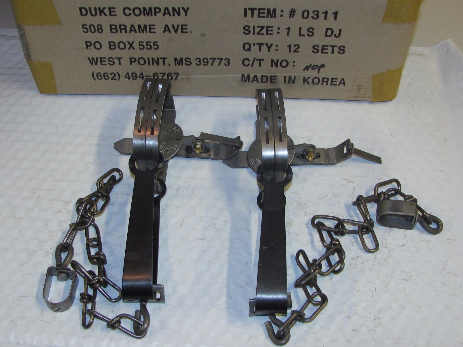 2 Duke #1 Long Spring DJ Foothold Traps Mink Muskrat Gopher Trapping ...